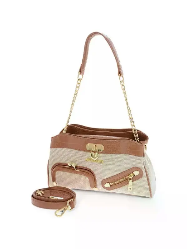 Moschino Crocodile-effect Tote Bag - Neutrals