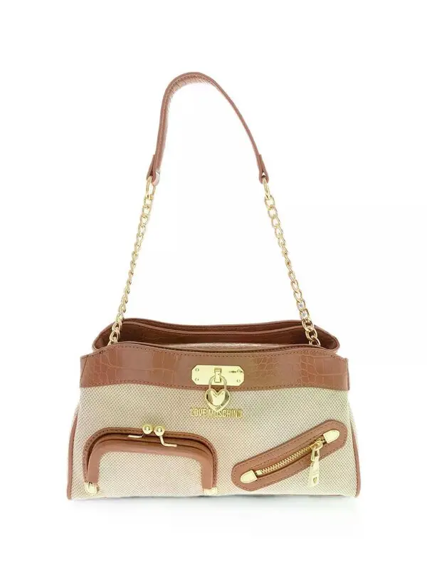 Moschino Crocodile-effect Tote Bag - Neutrals