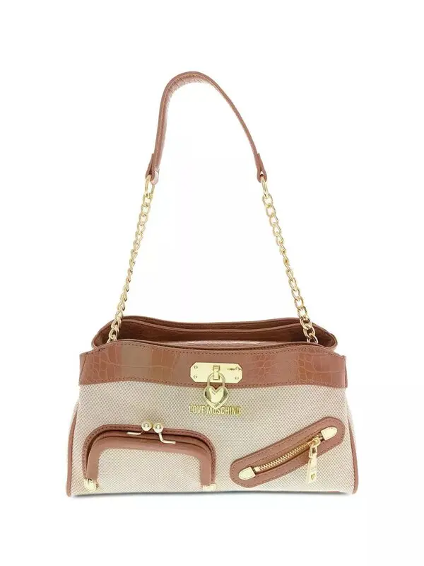 Moschino Crocodile-effect Tote Bag - Neutrals