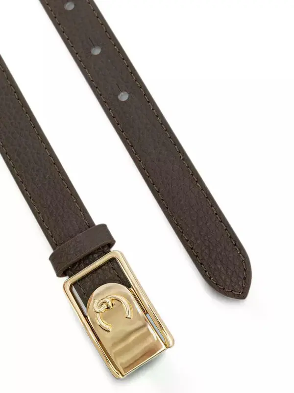 COCCINELLE Logo-plaque Grained Leather Belt