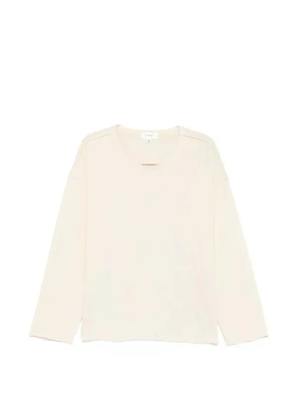 FOUND Raw-edge Long-sleeve T-shirt - Neutrals