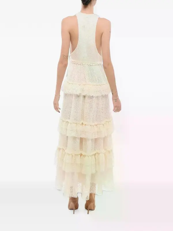 Philosophy Di Lorenzo Serafini Beige Lace Tiered Maxi Dress - Neutrals