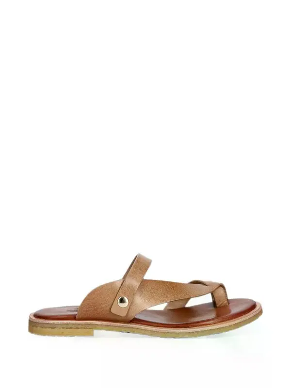 BILLI BI T7002 Crossover-strap Toe-loop Sandals - Neutrals