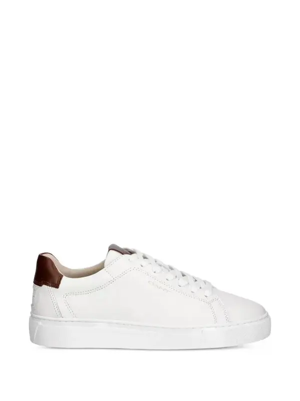 Gant Contrast Heel Leather Sneakers - White