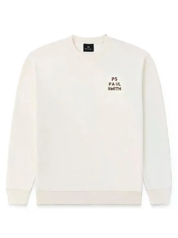 Paul Smith Logo-print Cotton Sweatshirt - Neutrals