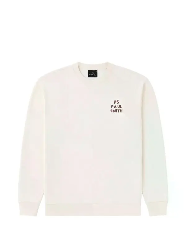 Paul Smith Logo Print Cotton Sweatshirt - Neutrals