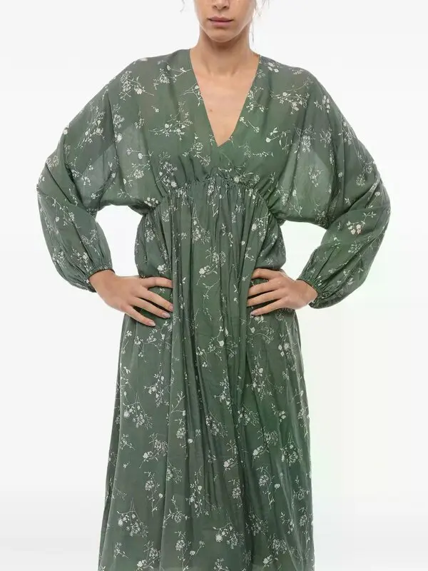 SAMSOE SAMSOE Samsøe Samsøe Gertrud Floral-print Long-sleeve Midi Dress
