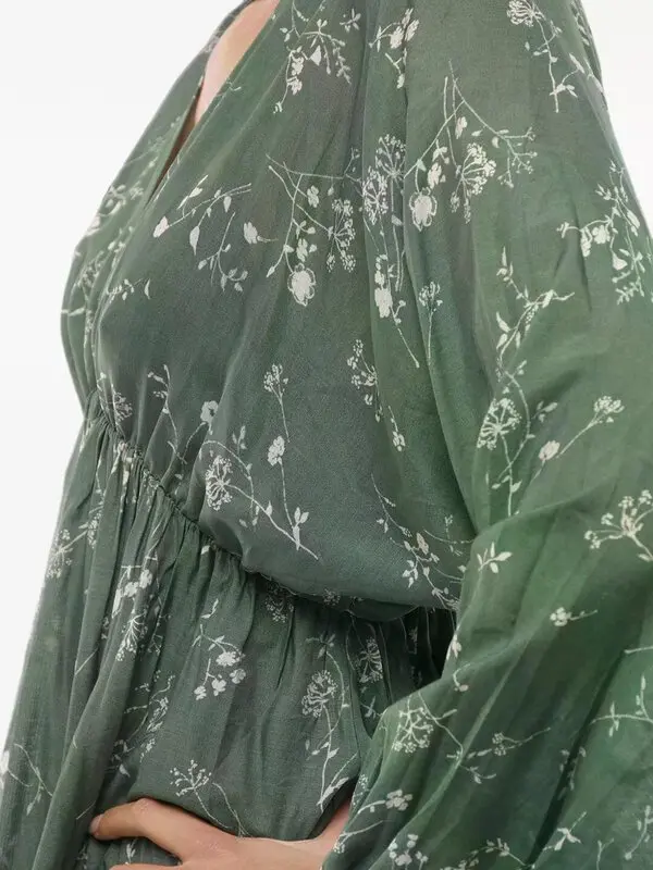 SAMSOE SAMSOE Samsøe Samsøe Gertrud Floral-print Long-sleeve Midi Dress