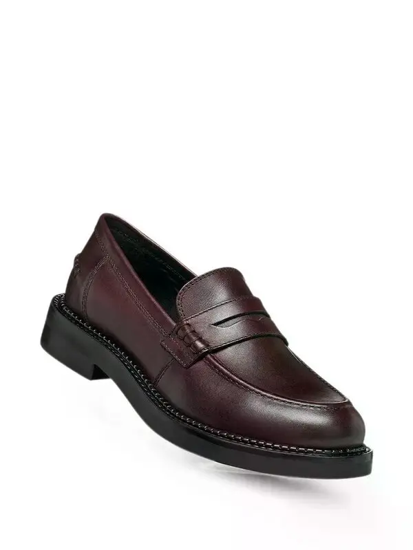 Geox Leather Penny Loafers - Red