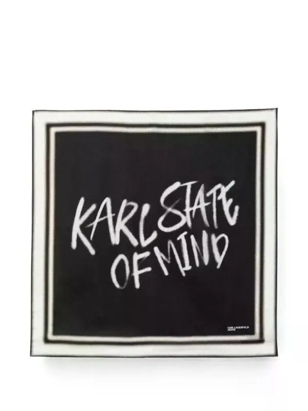 Karl Lagerfeld Graffiti-print Square Scarf - Black