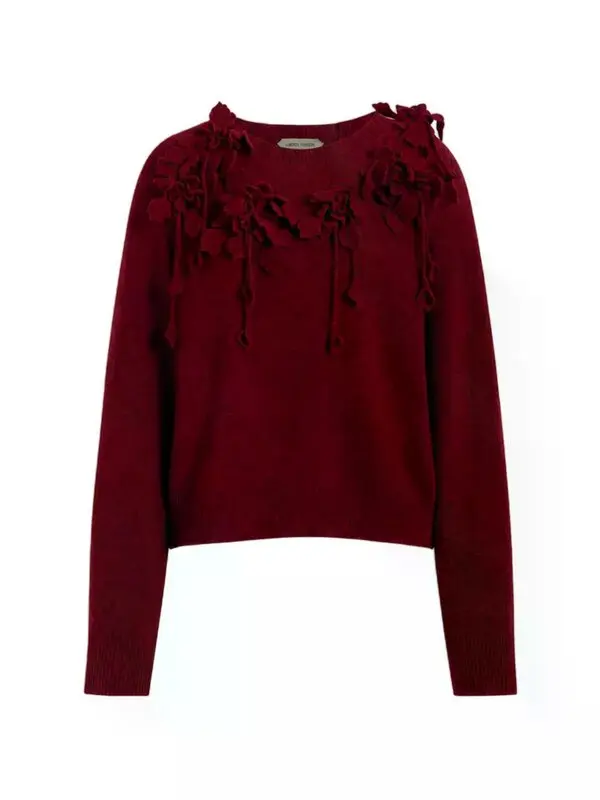 Alberta Ferretti Floral-appliqué Wool Sweater