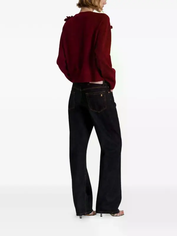 Alberta Ferretti Floral-appliqué Wool Sweater