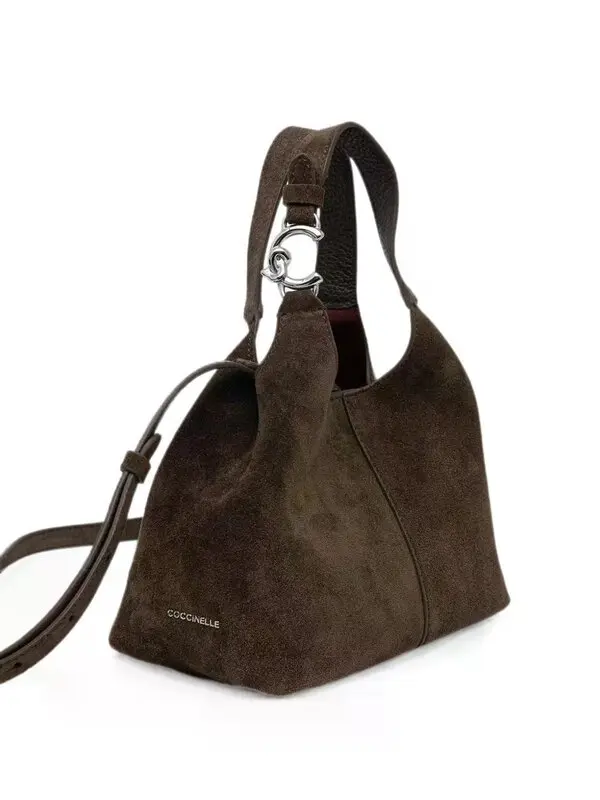 COCCINELLE Suede Logo-plaque Tote Bag - Brown