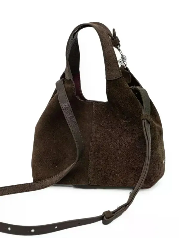 COCCINELLE Suede Logo Plaque Tote Bag - Brown