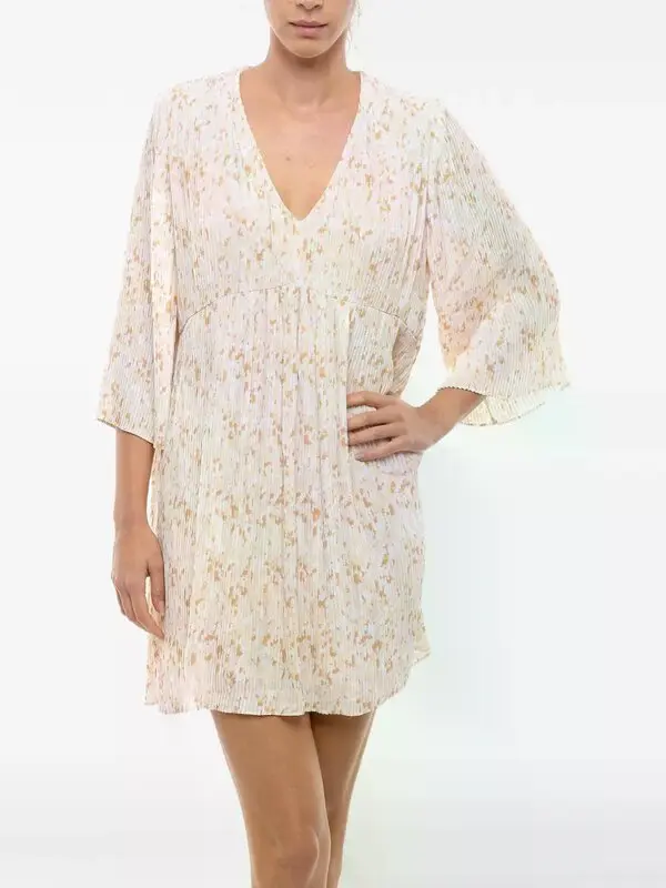 SAMSOE SAMSOE Abstract Print V-neck Mini Dress