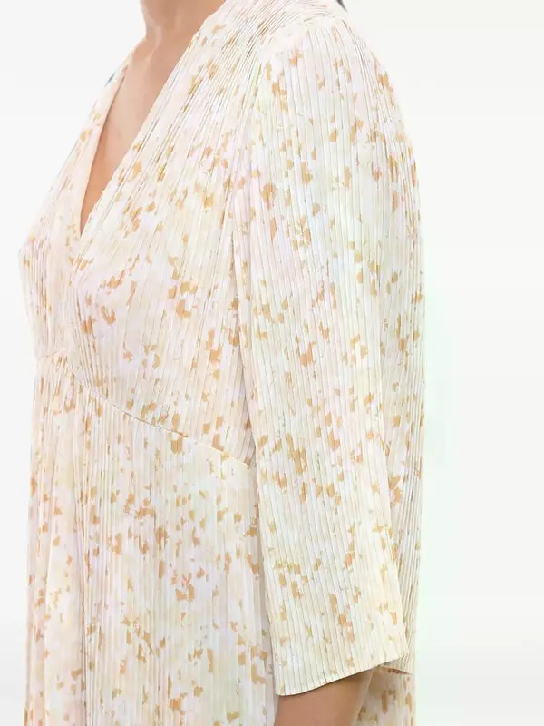 SAMSOE SAMSOE Abstract Print V-neck Mini Dress