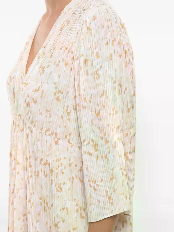 SAMSOE SAMSOE Abstract Print V-neck Mini Dress