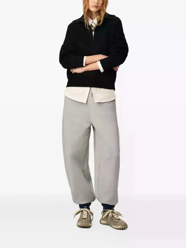 AMI Paris Cotton Zipped Sweatshirt With Embossed De Coeur
