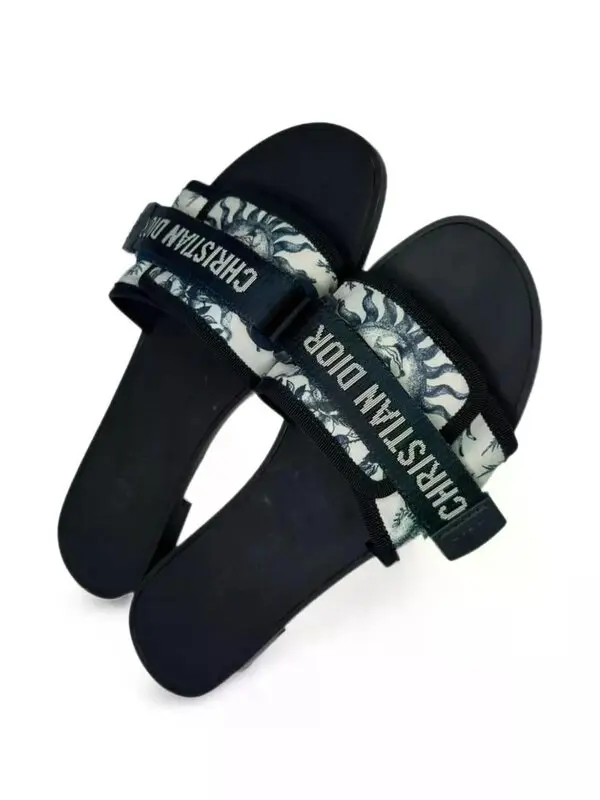 Dior Revolution Toile De Jouy Slide Sandals - Blue