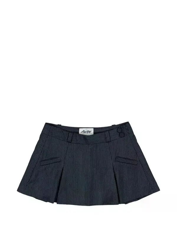 AWGE Pinstripe-pattern Pleated Mini Skirt - Grey