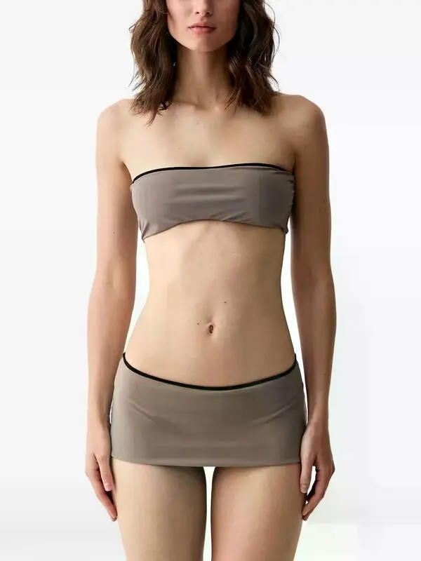 MAISON MARGIELA Contrast-trim Bandeau Bikini - Grey