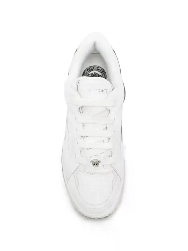Versace Greca Embossed Leather Sneakers
