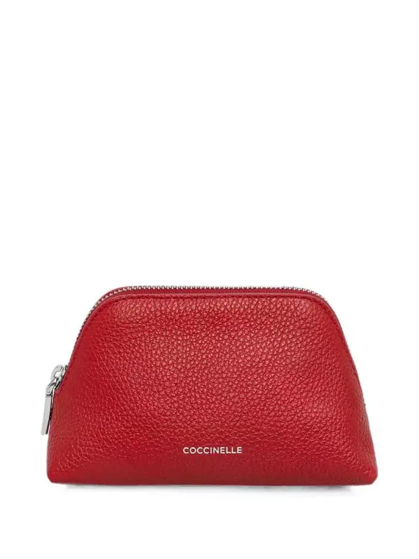 COCCINELLE Small Helga Grained Leather Make-up Bag - Red
