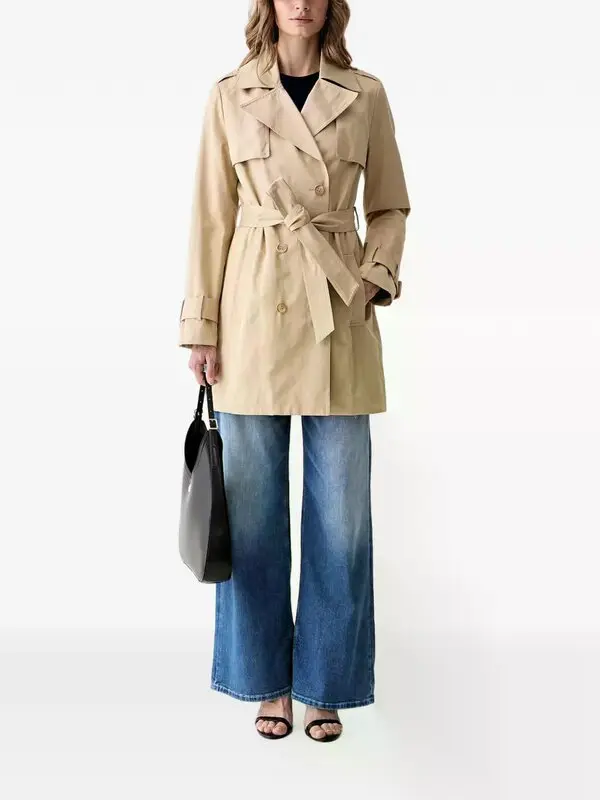 Guess Double-breasted Belted Trench Coat