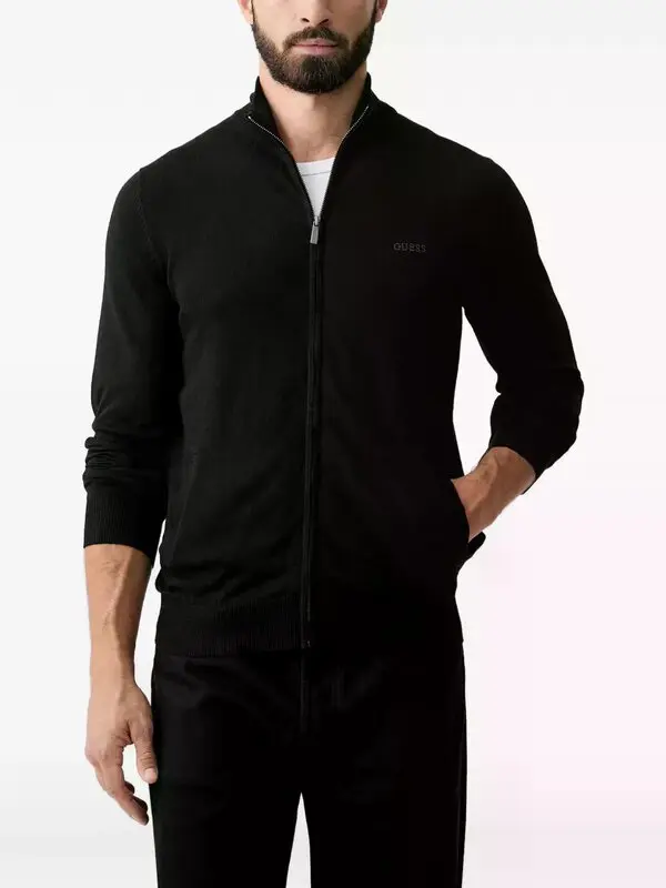 Guess Zip-up Cardigan - Black