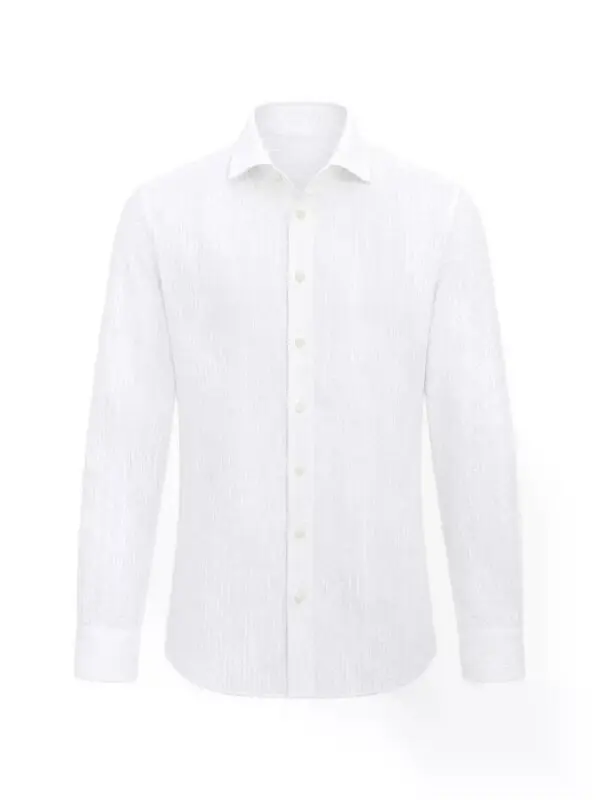 BASTONCINO Seersucker-texture Long-sleeve Shirt