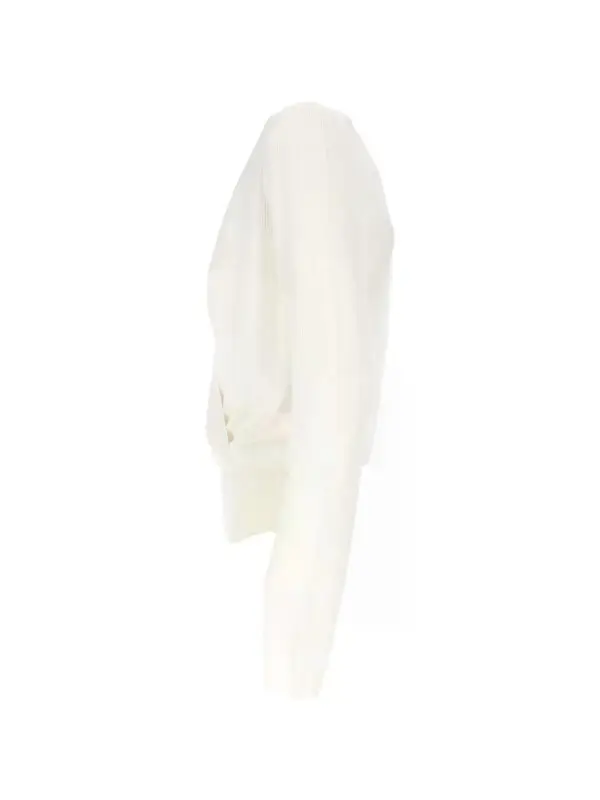 Elisabetta Franchi Ribbed-knit Wrap-style Bodysuit - White