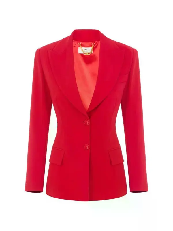 Elisabetta Franchi Lightweight Crêpe Jacket With Laces - Red