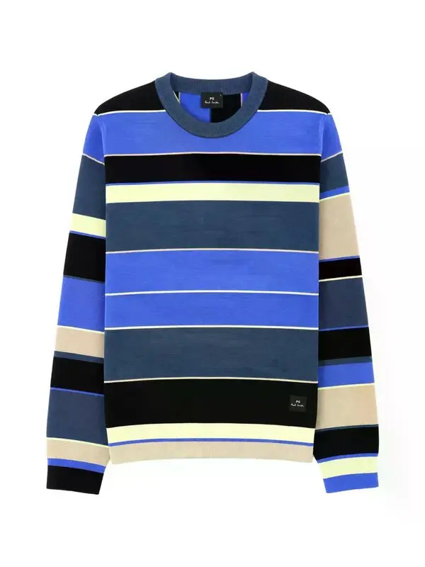 Paul Smith Striped Organic Cotton Sweater - Blue