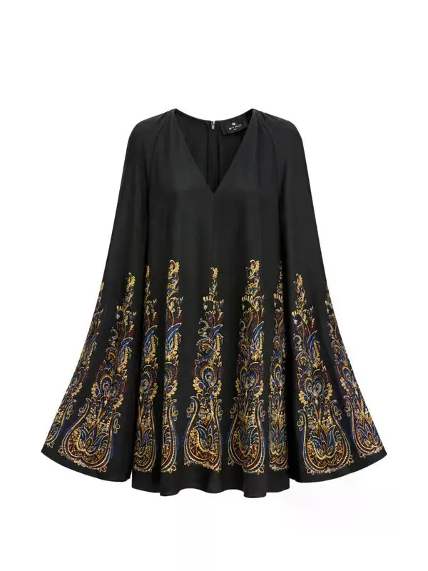Etro Paisley-print V-neck Dress - Black