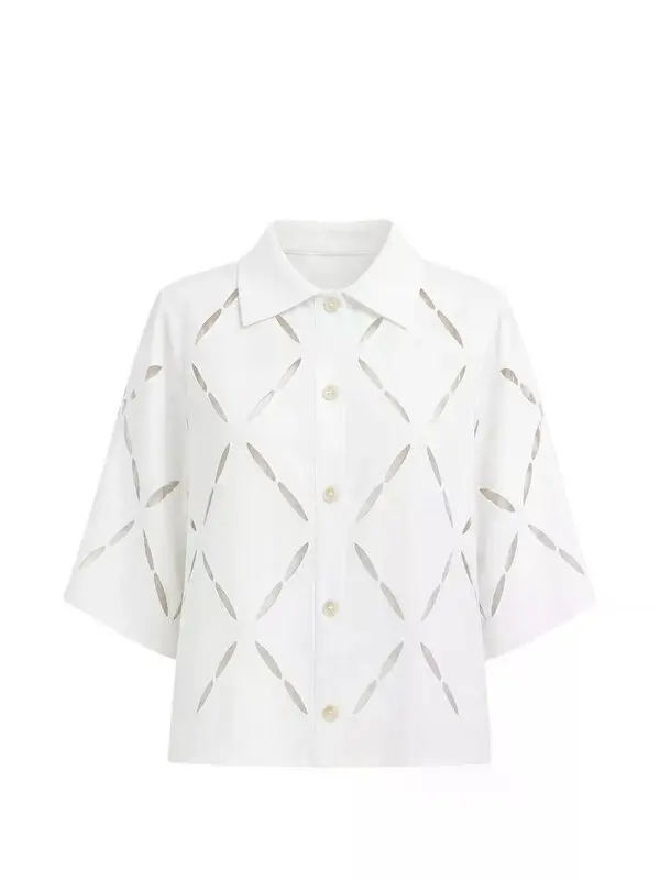 Liviana Conti Miranda Cut-out Point-collar Top - White