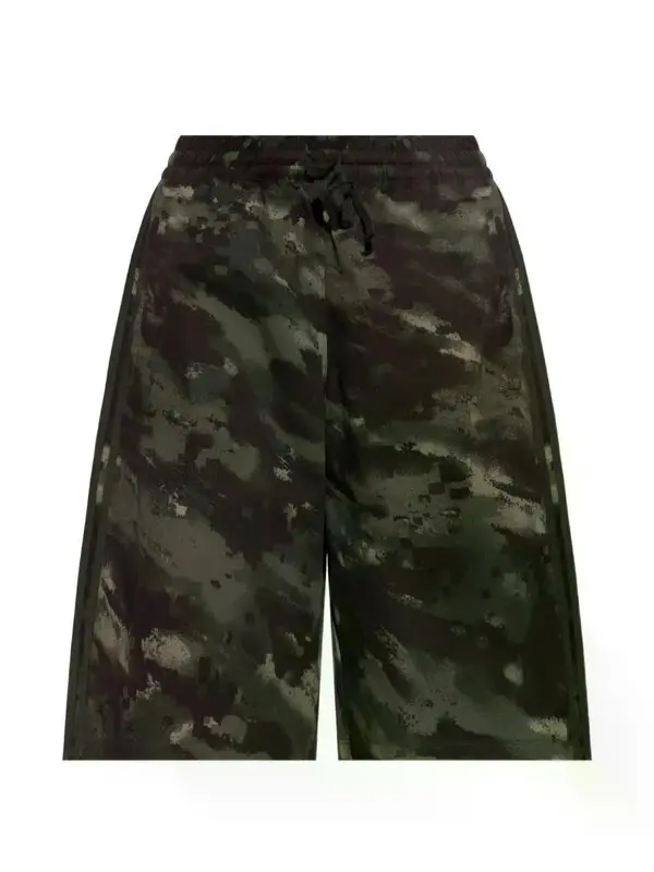 Adidas Camouflage-print Logo-embroidered Shorts - Green