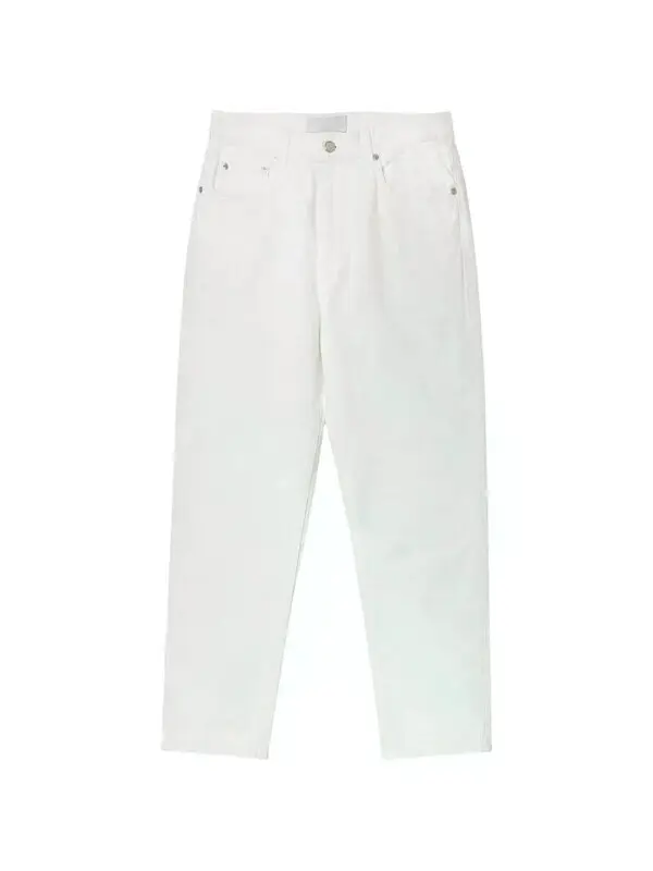 ICON DENIM LOS ANGELES Star-embroidered Straight-leg Jeans - White