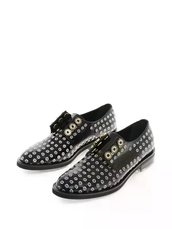 COLIAC MARTINA GRASSELLI Embroidered Slip-on Derby Shoes - Black