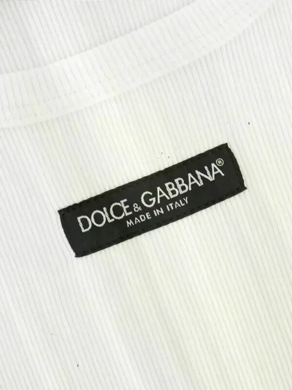 Dolce & Gabbana Ribbed Logo Cropped Top