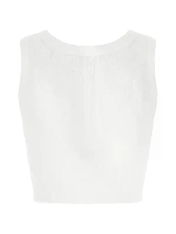Dolce & Gabbana Ribbed Cropped Top With Embroidered Logo