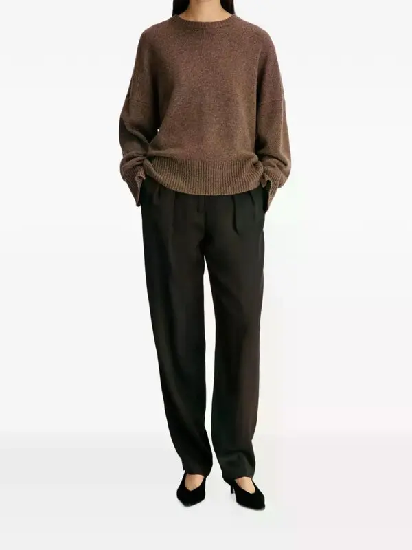 Loulou De Saison Anton Cashmere Crew Neck Sweater - Brown