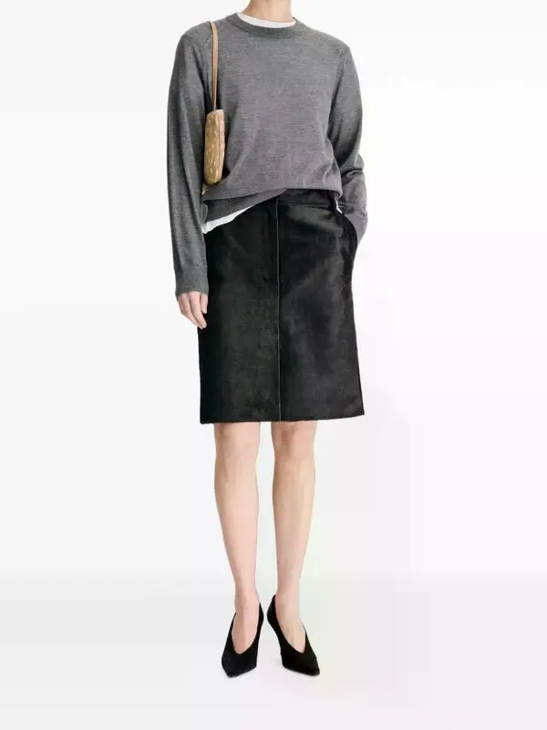Loulou De Saison Debi Pony-effect Leather Skirt