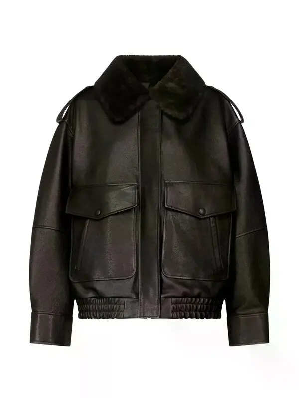 Loulou De Saison Russo Shearling-collar Leather Jacket - Brown