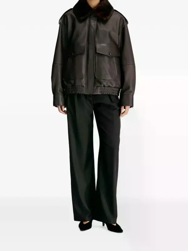 Loulou De Saison Russo Shearling-collar Leather Jacket