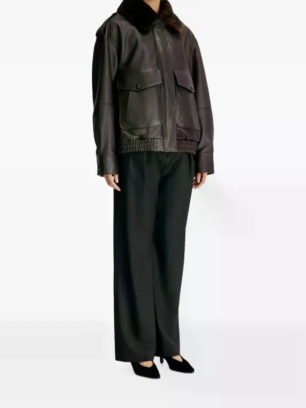Loulou De Saison Russo Shearling-collar Leather Jacket