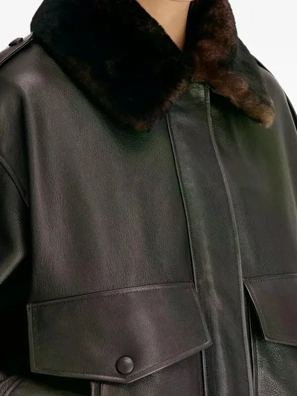 Loulou De Saison Russo Shearling-collar Leather Jacket
