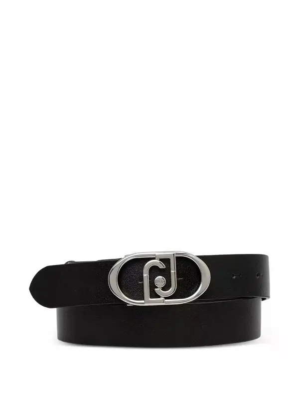 Liu Jo Logo Plaque Leather Belt - Black