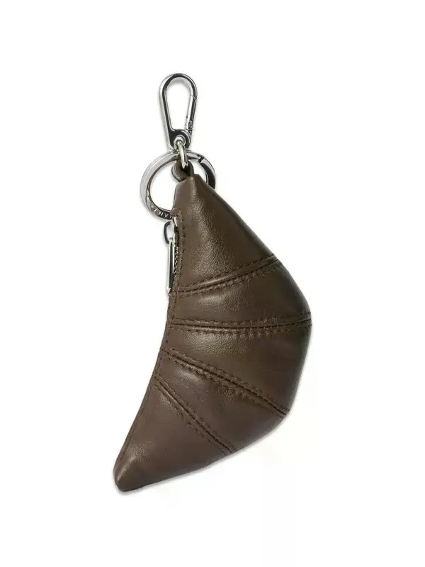 LEMAIRE Mini Croissant Keyring In Leather - Brown