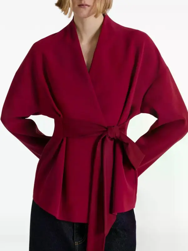 Alberta Ferretti Collarless Wrap Coat