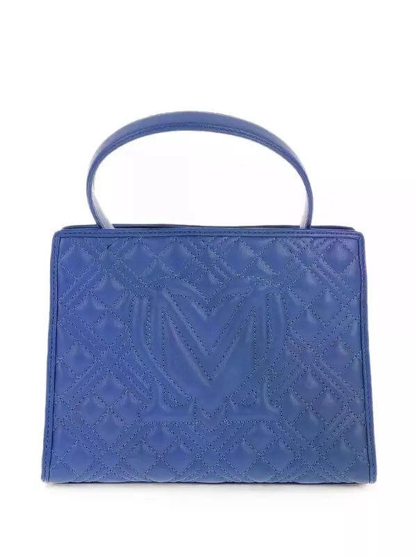 Moschino Quilted Logo-plaque Tote Bag - Blue